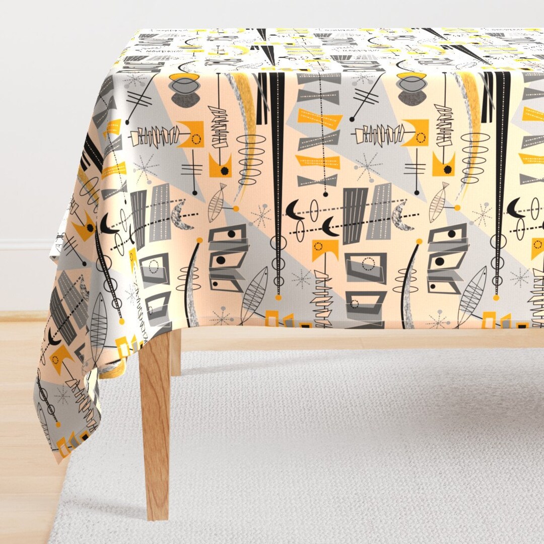 Mid-century Modern Tablecloth Atomic Abstract Fish by Hot4tees_bgyahoo ...