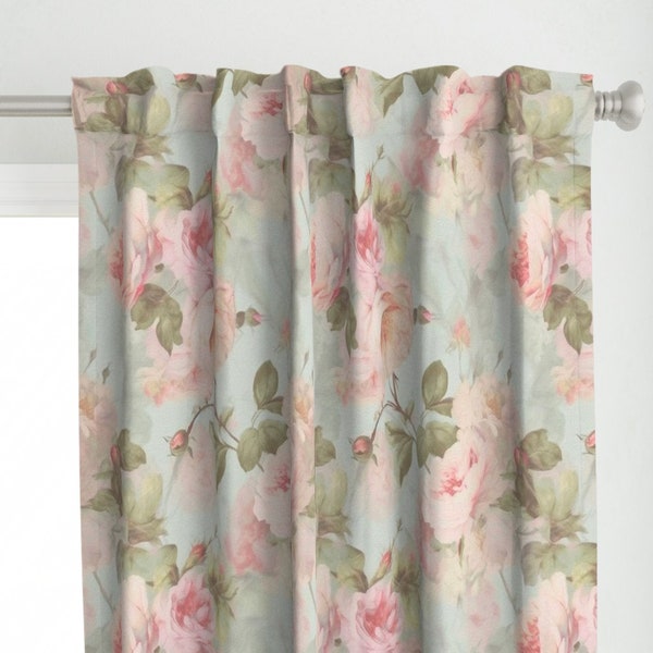 Cabbage Rose Curtains - Etsy