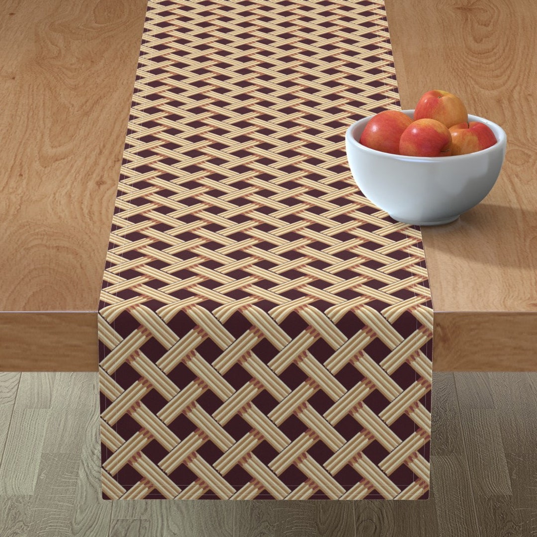Weave Table Runner Rattan Trellis in Camel by Incognitoshop - Etsy