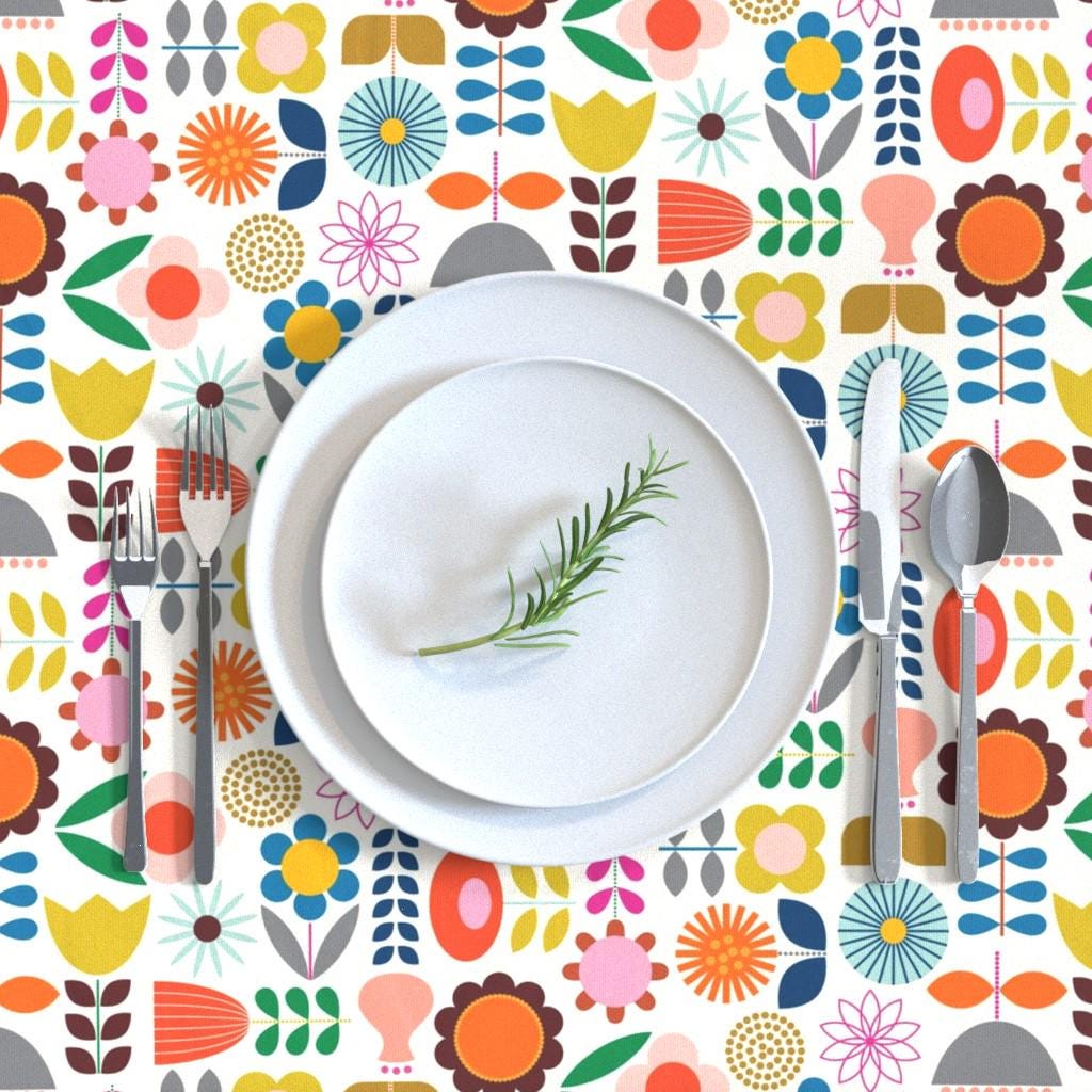 Scandinavian Tablecloth - Mod Scandinavian Garden by Katerhees - Scandi ...