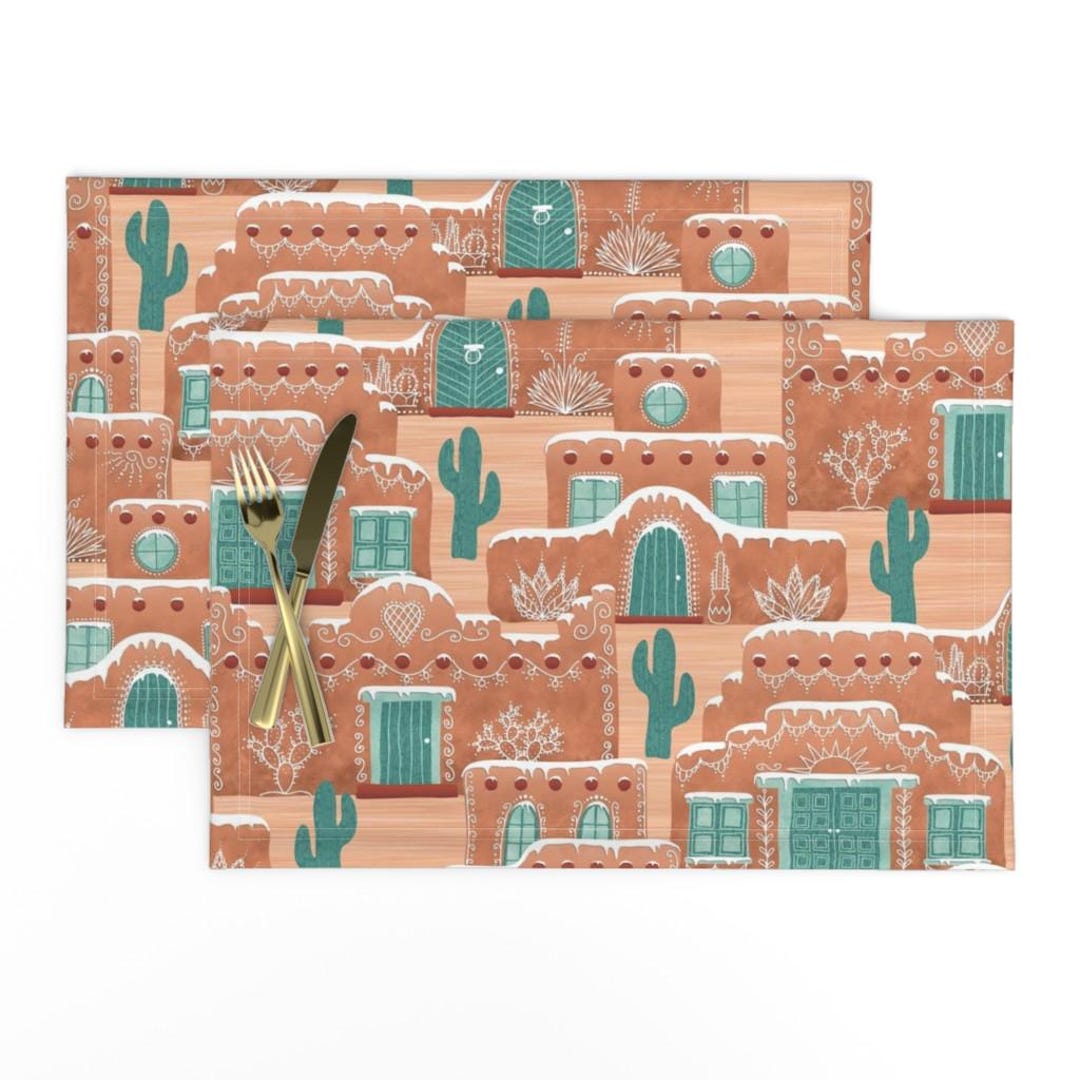 Gingerbread Houses Placemats Set of 2 - Cactus Southwest Desert Adobe ...