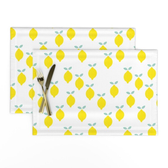 Lemon Placemats set of 2 Life Gives You Lemons by - Etsy