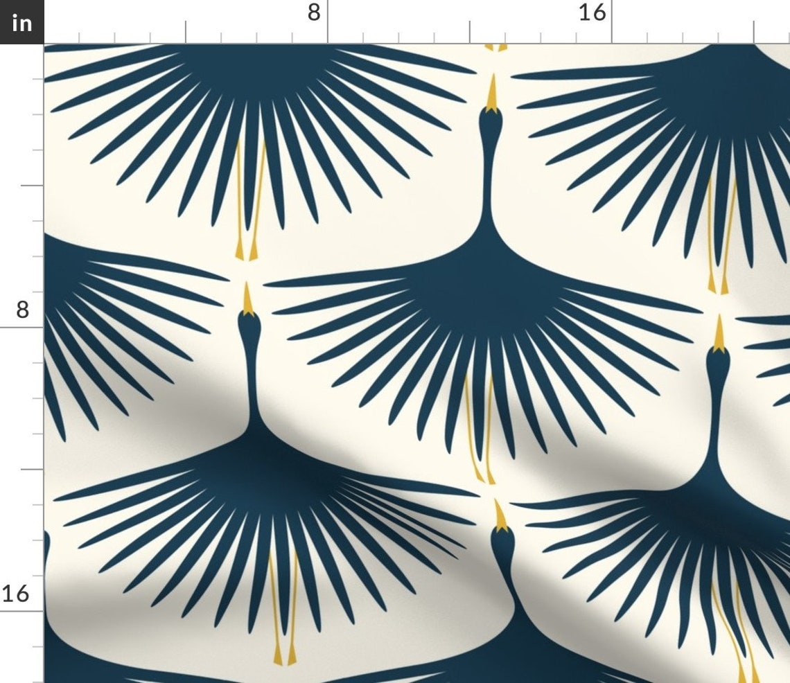 Dark Blue Swans Duvet Cover Navy Deco Swans by Katerhees - Etsy