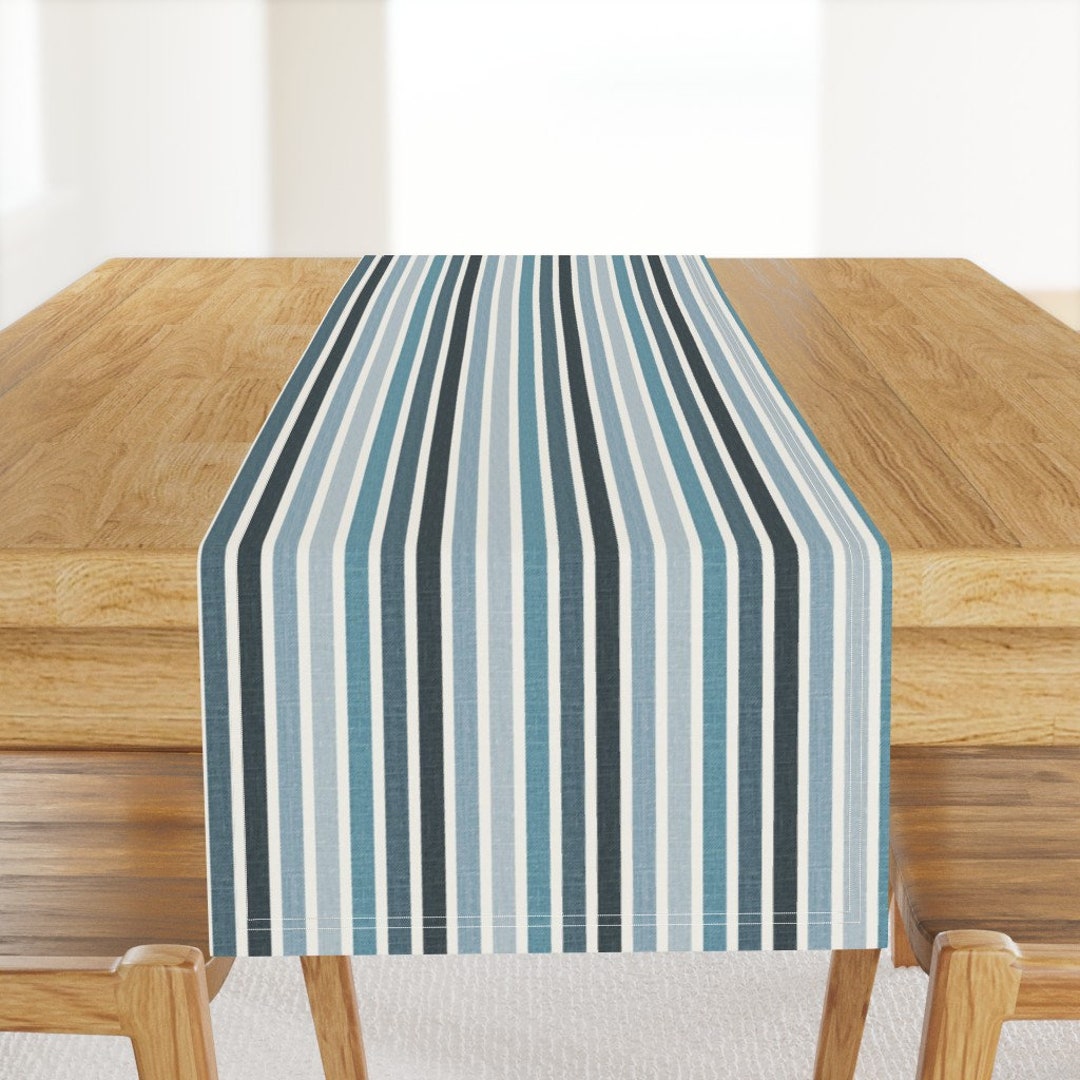 Simple Blue Stripe Table Runner Blue Vertical Stripe by Erin__kendal ...