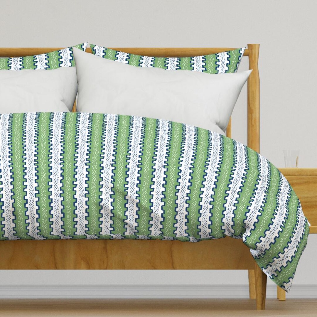 Green Preppy Bedding - Stripe Green and Navy by Danika_herrick ...