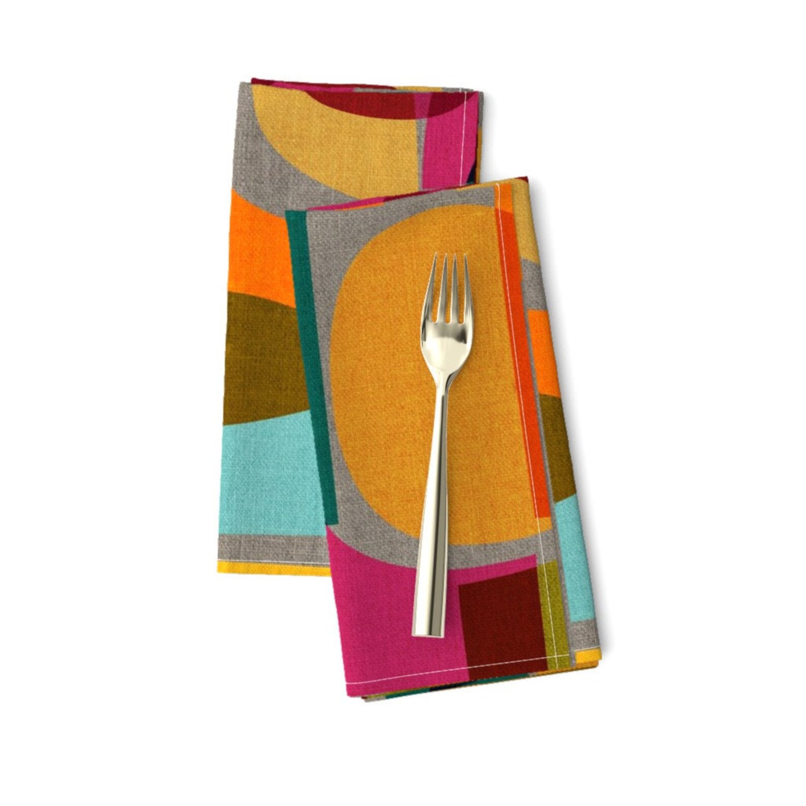 Midcentury Modern Dinner Napkins set of 2 Kaleidoscope by - Etsy