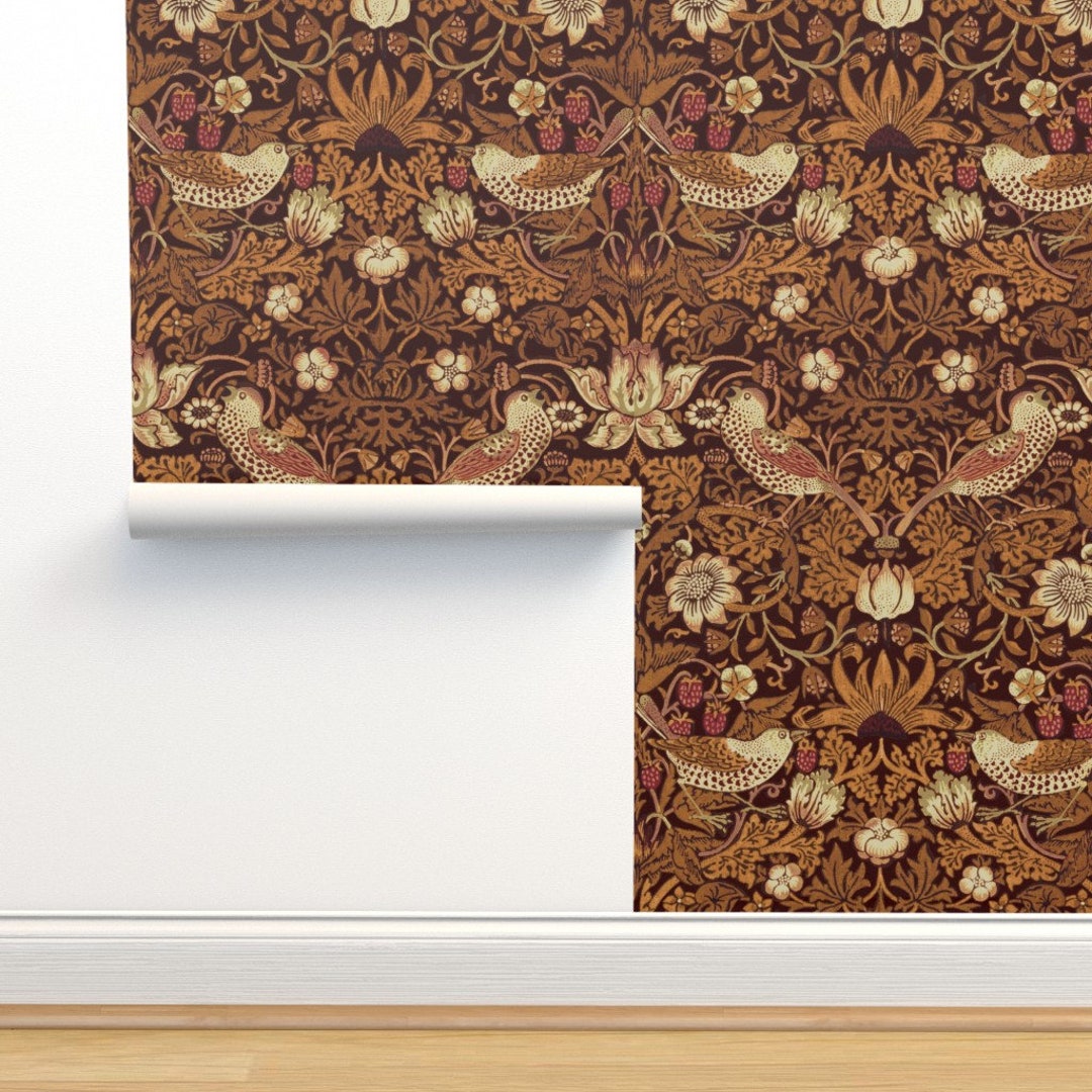 Rust Victorian Non-pasted Wallpaper William Morris Historical ...