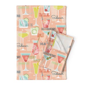 1950s Retro Tea Towels set of 2 Mommy's Little Helpers by Michaelzindell Atomic Age Bar Cart ...