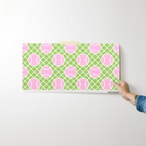 Preppy Tennis Non-pasted Wallpaper Geometric Green Pink Court Sport ...