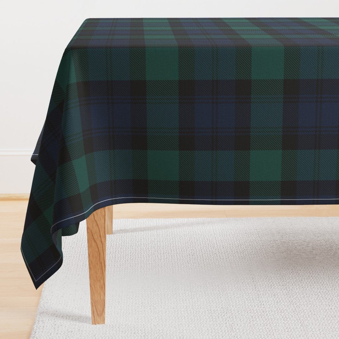 Green Blue Tartan Tablecloth Blackwatch Tartan by Peacoquettedesigns ...