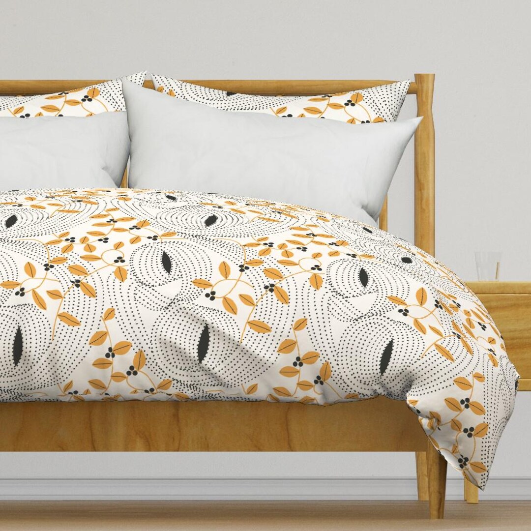 Art Deco Bedding - Wavy Curls and Leaves by House_of_may - Bohemian ...