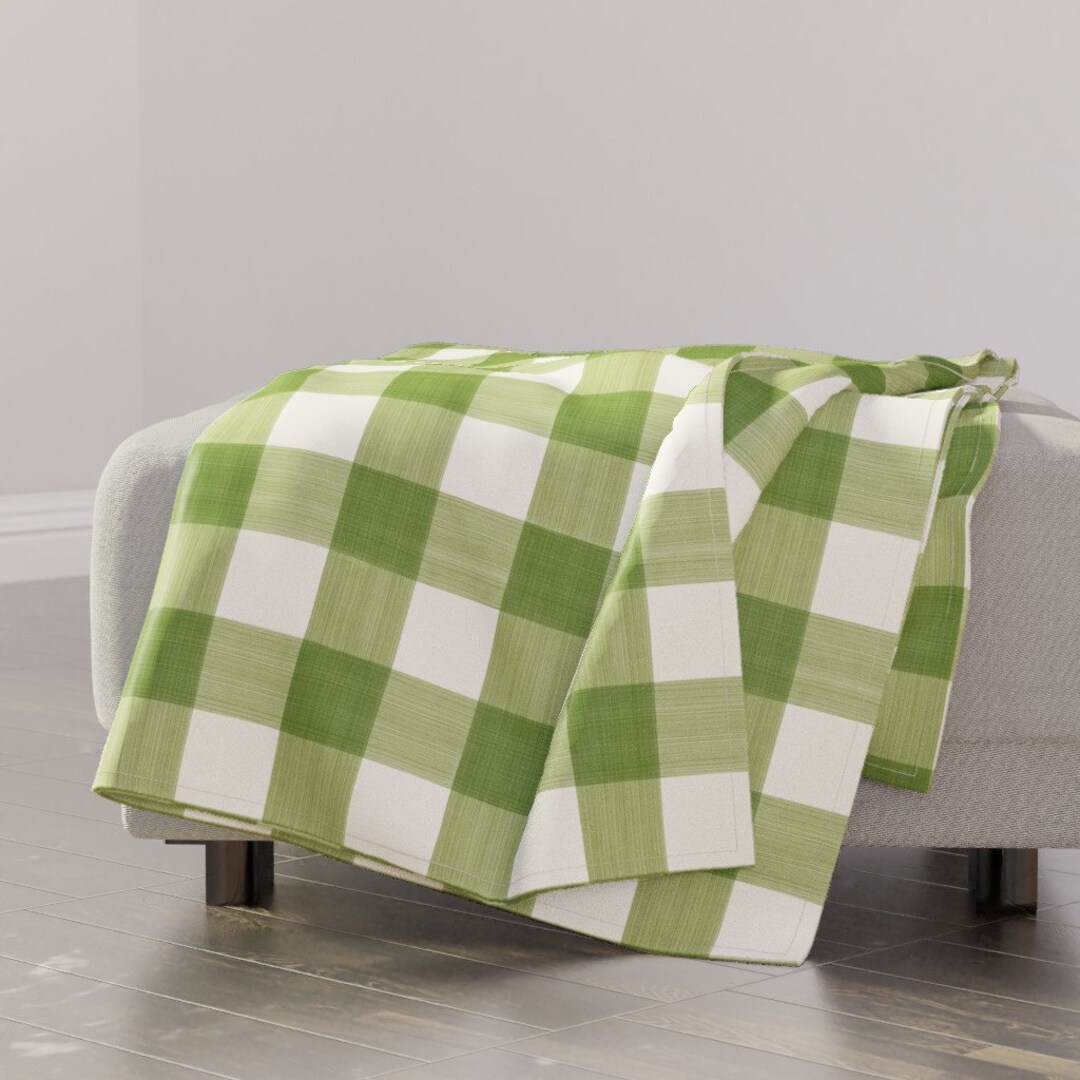 Check Throw Blanket Olive and Cream Buffalo Plaid by Danika_herrick ...