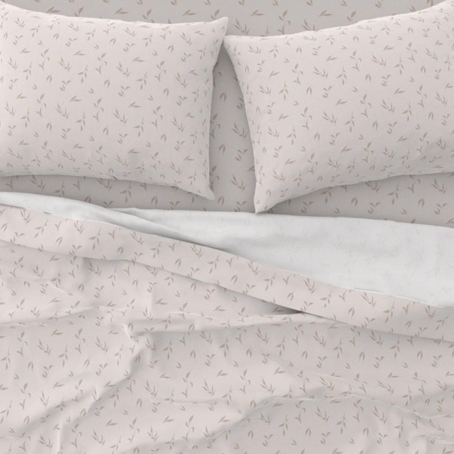 Neutral Botanical Sheets - Minimalist Leaves by Linnestcreative ...