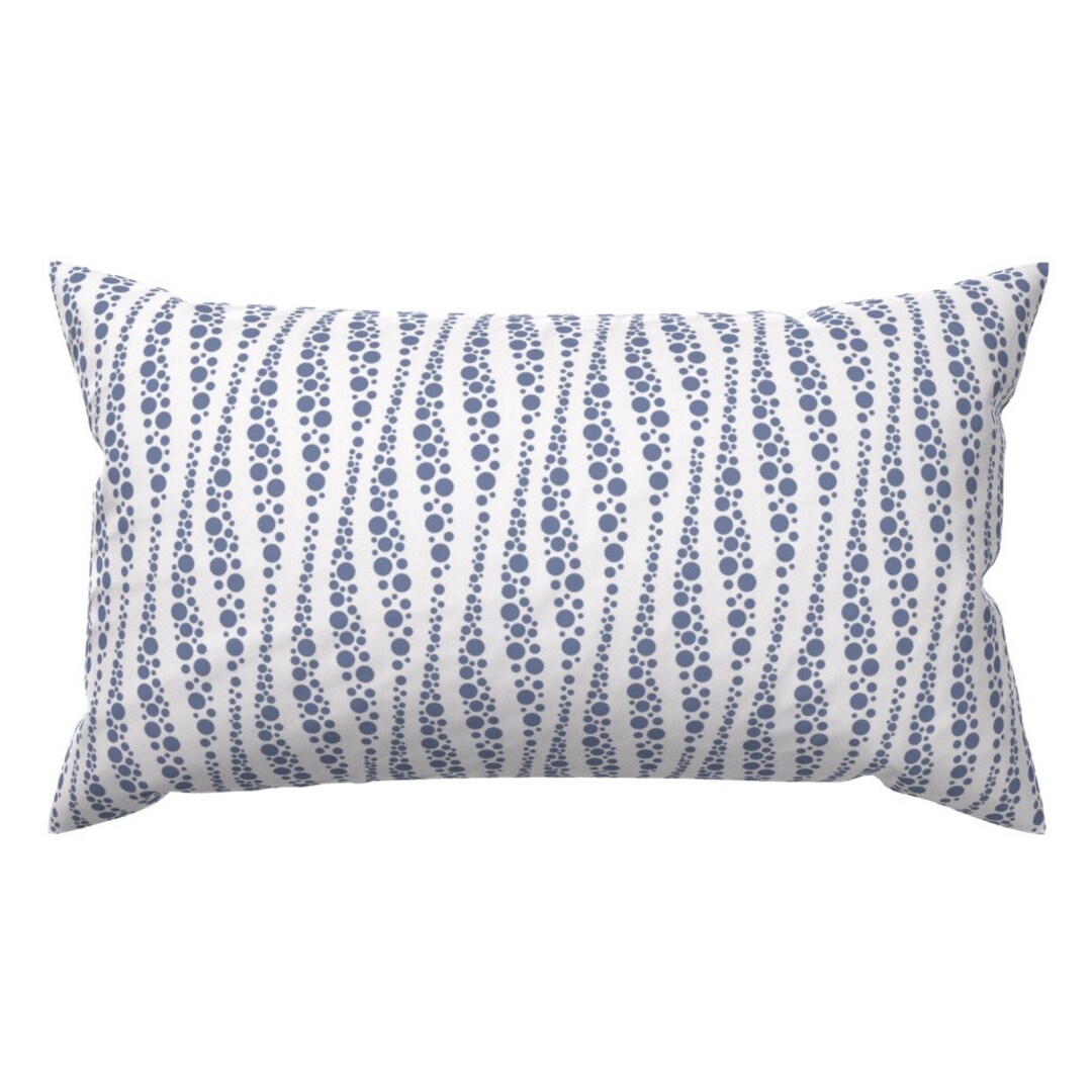 Wavy Stripes Accent Pillow Dotted Waves by Curly_pat Blue Dotted Wavy ...