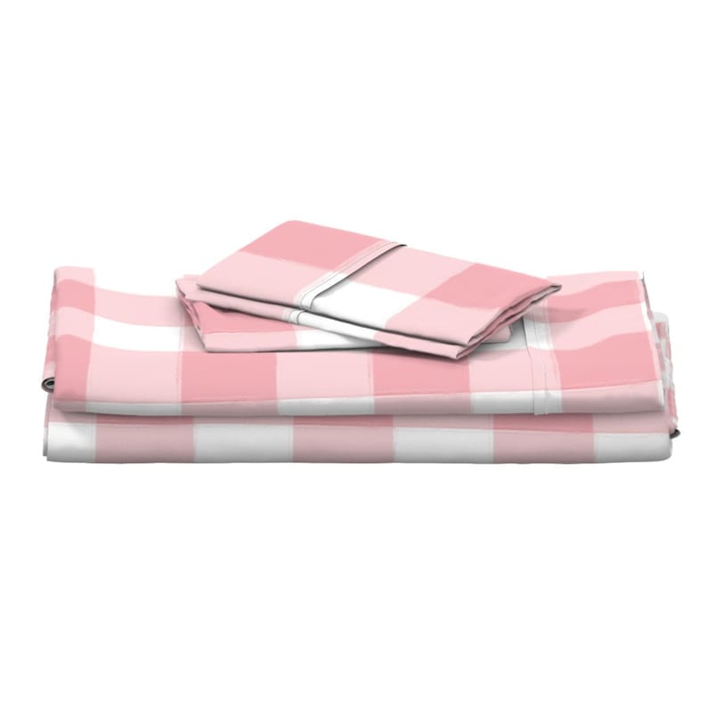 Large Buffalo Check Sheets Large Pink Buffalo Check by - Etsy