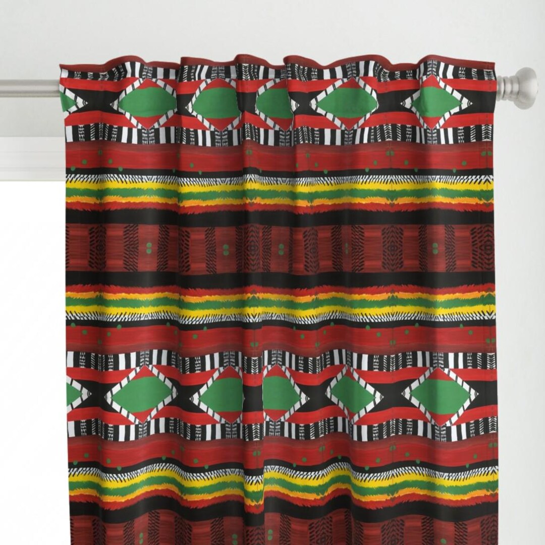 Colorful Curtain Panel - Motherland by Sj_hallart - Afrocentric Africa ...