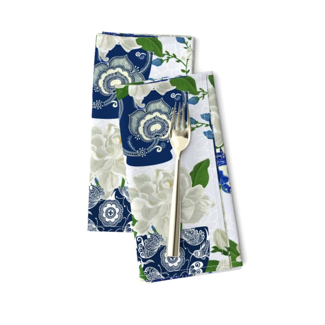 Floral Dinner Napkins Set of 2 - Chinoiserie Tea Cups Asian China ...
