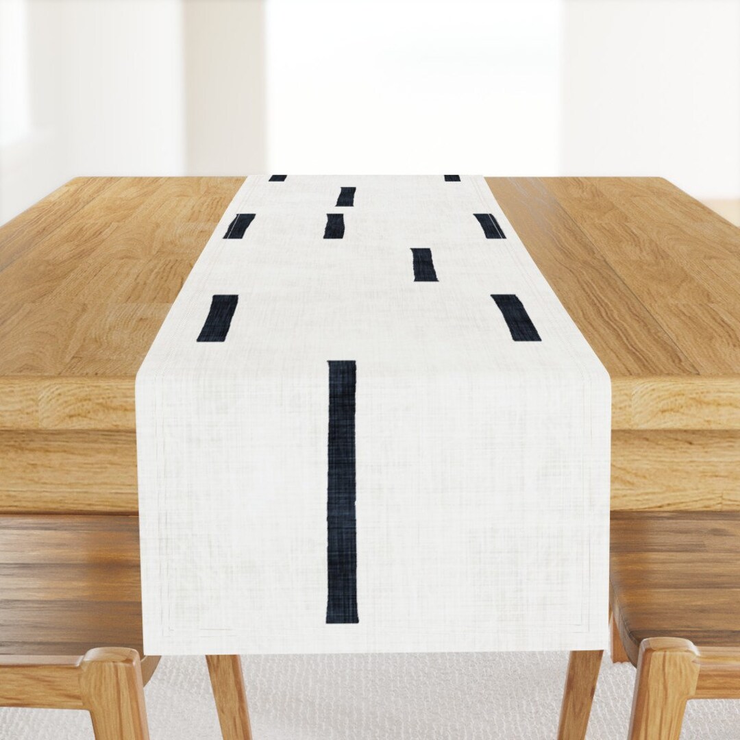 Mud Cloth Table Runner - Mod Line White Mudcloth by Holli_zollinger ...