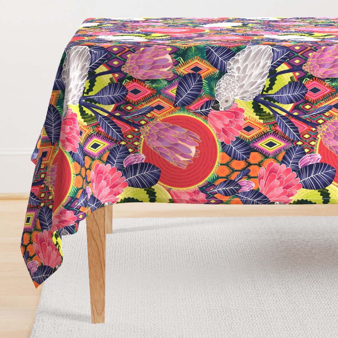 African Art Tablecloth African Protea by Michaelzindell Maximalist ...