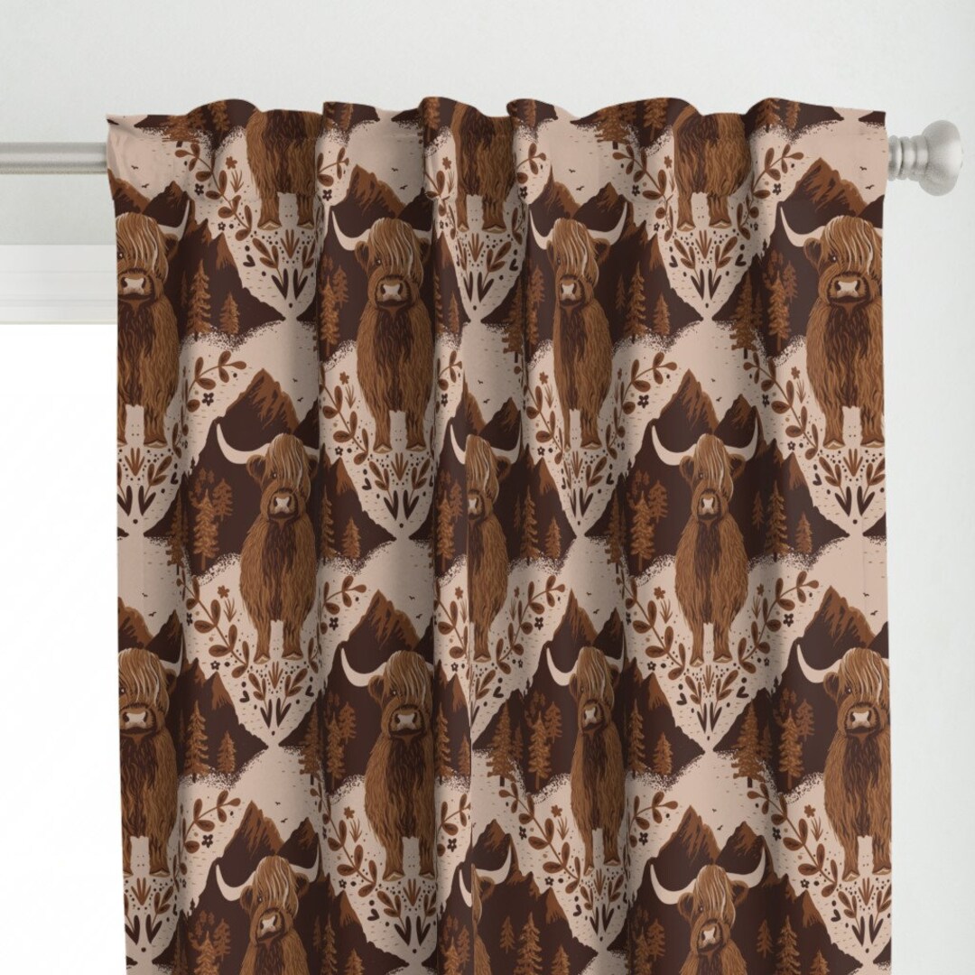 Highland Cow Curtain Panel Hilda the Highland Cow by Creativeinchi ...