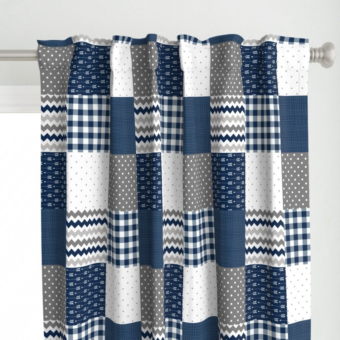 Blue Curtain Panel Blue Cheater Quilt by Longdogcustomdesigns Cheater ...
