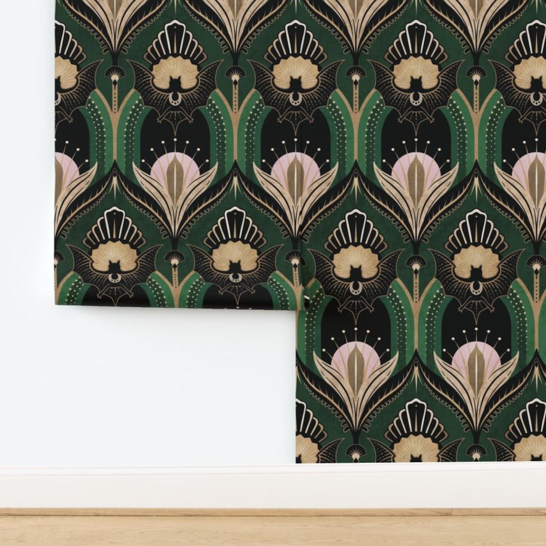 Art Deco Bats Non-pasted Wallpaper - Elegant Deco Bats by ...