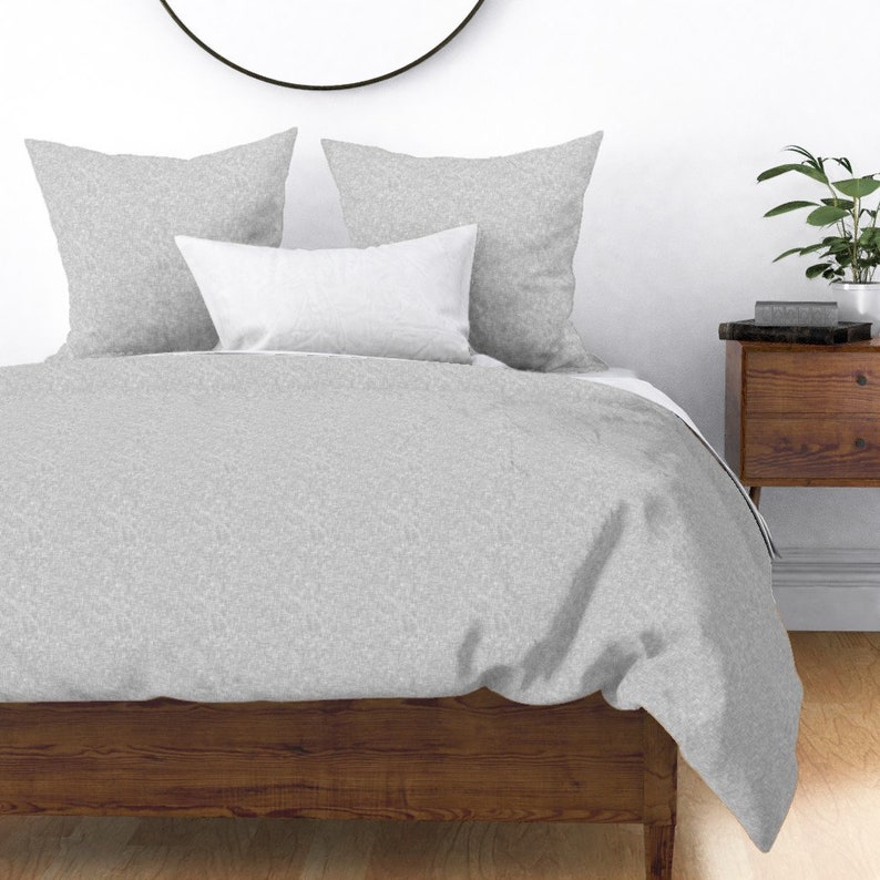 Solid Linen Look Duvet Cover Gray Linen Look by - Etsy