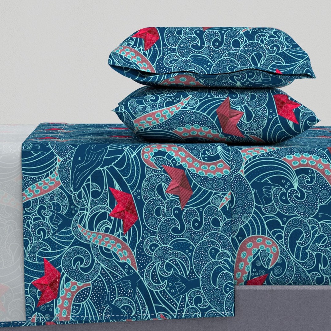 Kraken Octopus Sheets Octopus Ocean Playground by Hnldesigns - Etsy