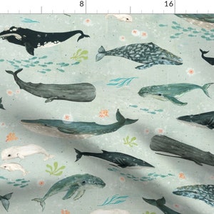 Whales Tea Towels set of 2 Whale Whispers by Katherine_quinn Green Blue ...