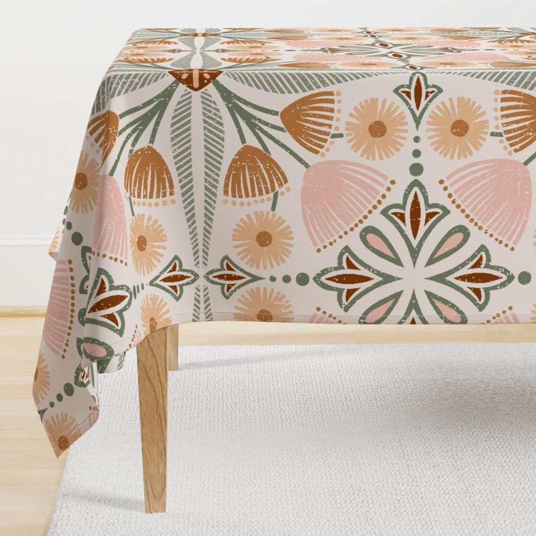 Tiles Tablecloth Tuscan Tiles by Helenbowler Pinks Tuscan Blush Italian ...