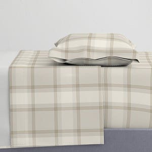 Beige Plaid Sheets - Light Tan Plaid by Laura_nisbet_art - Rustic ...