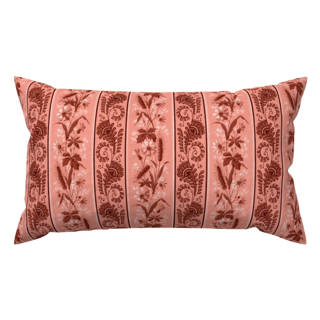 Coral Stripe Accent Pillow - 1880 Victorian Stripe by Adrienne_donovan ...
