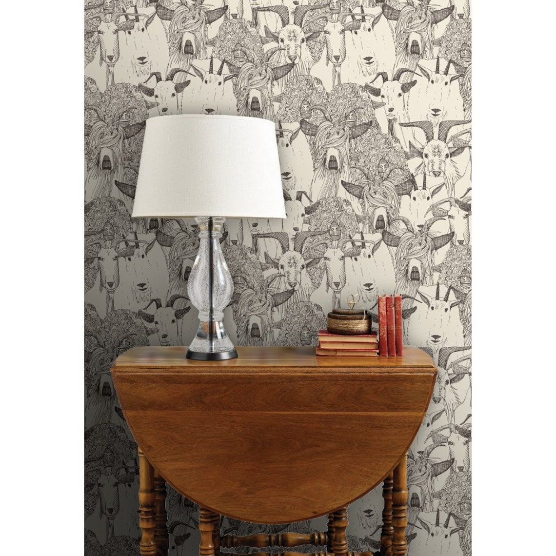 Goat Non-pasted Wallpaper Mountain Goat Farmhouse Neutral Farm Animals ...
