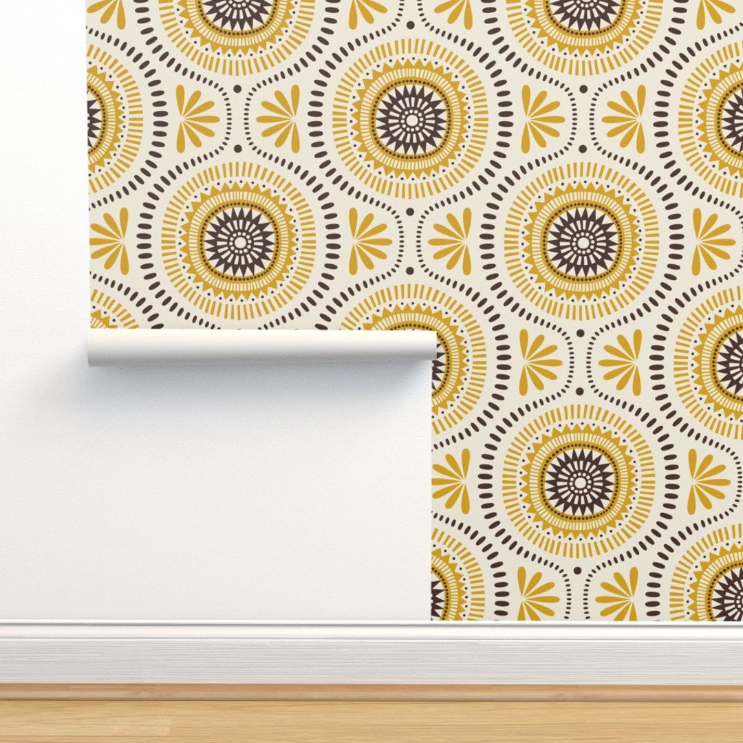 Retro Geometric Commercial Grade Wallpaper Winter Sunny Day - Etsy