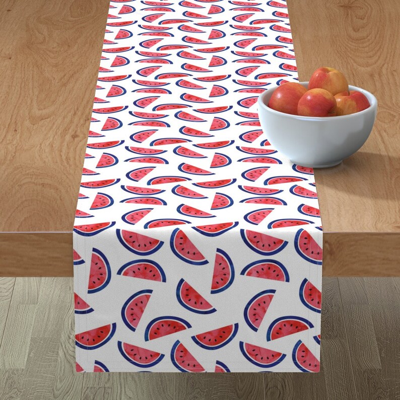 Watermelon Table Runner Watercolor Watermelon by - Etsy