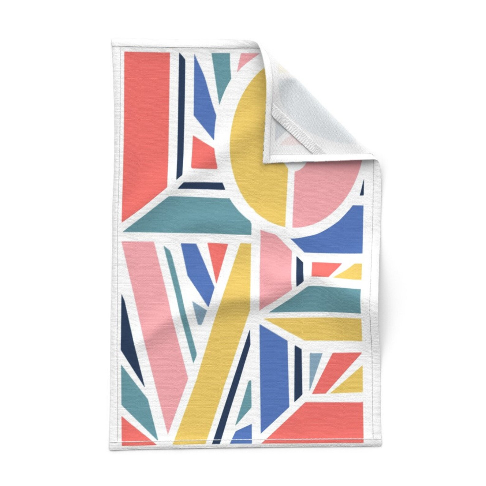 Colorblock Love Tea Towel Rainbow Love by Gemmalouisedesigns - Etsy