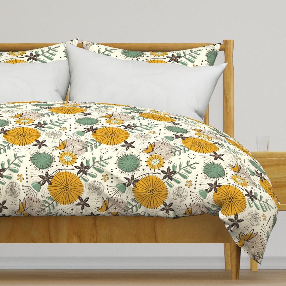 Mid Mod Garden Bedding - Wild Garden by Studioxtine - Vintage Retro ...