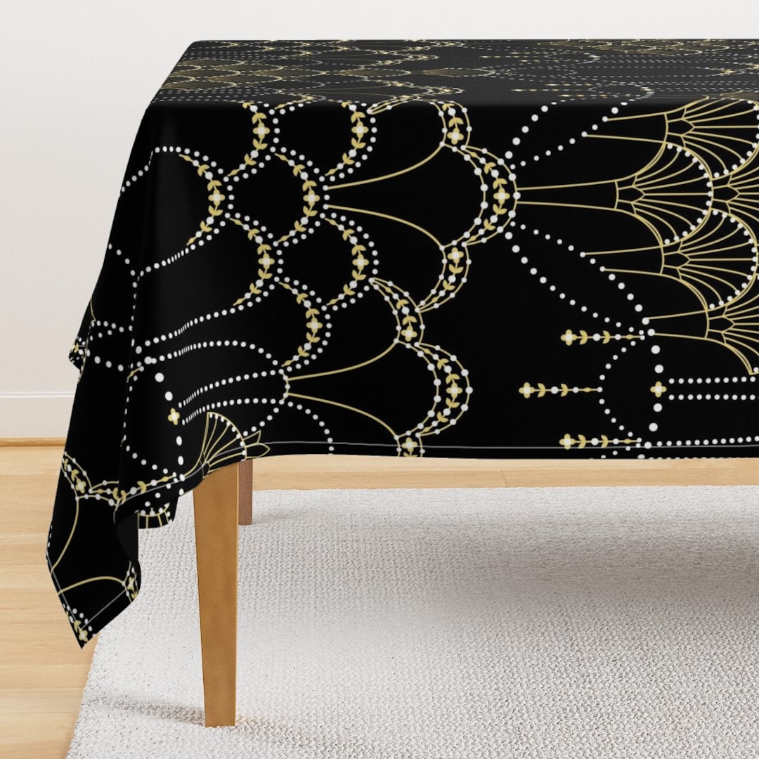 Black Art Deco Tablecloth Deco Lace by Hannahshields 1920s - Etsy