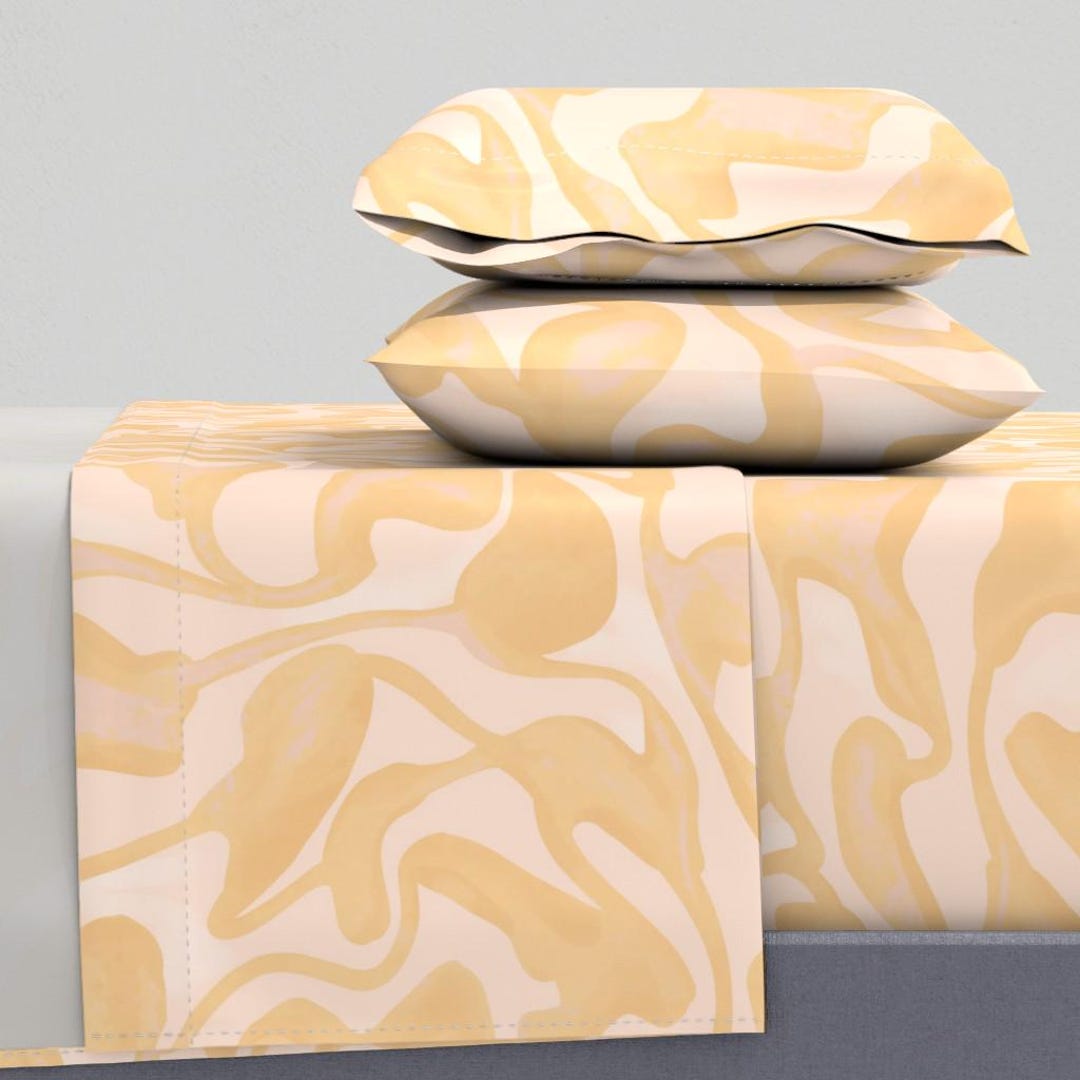 Painterly Swirl Sheets - Honey by Misreadmoondial - Pink and Yellow Low ...