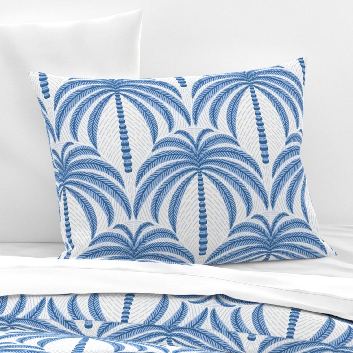 Palm Trees Bedding - Palm Springs by Vivdesign - Blue and White Large ...