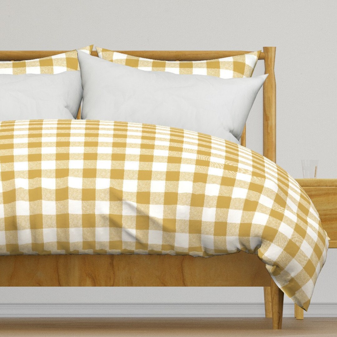 Yellow Duvet Cover Yellow Buffalo Check by - Etsy