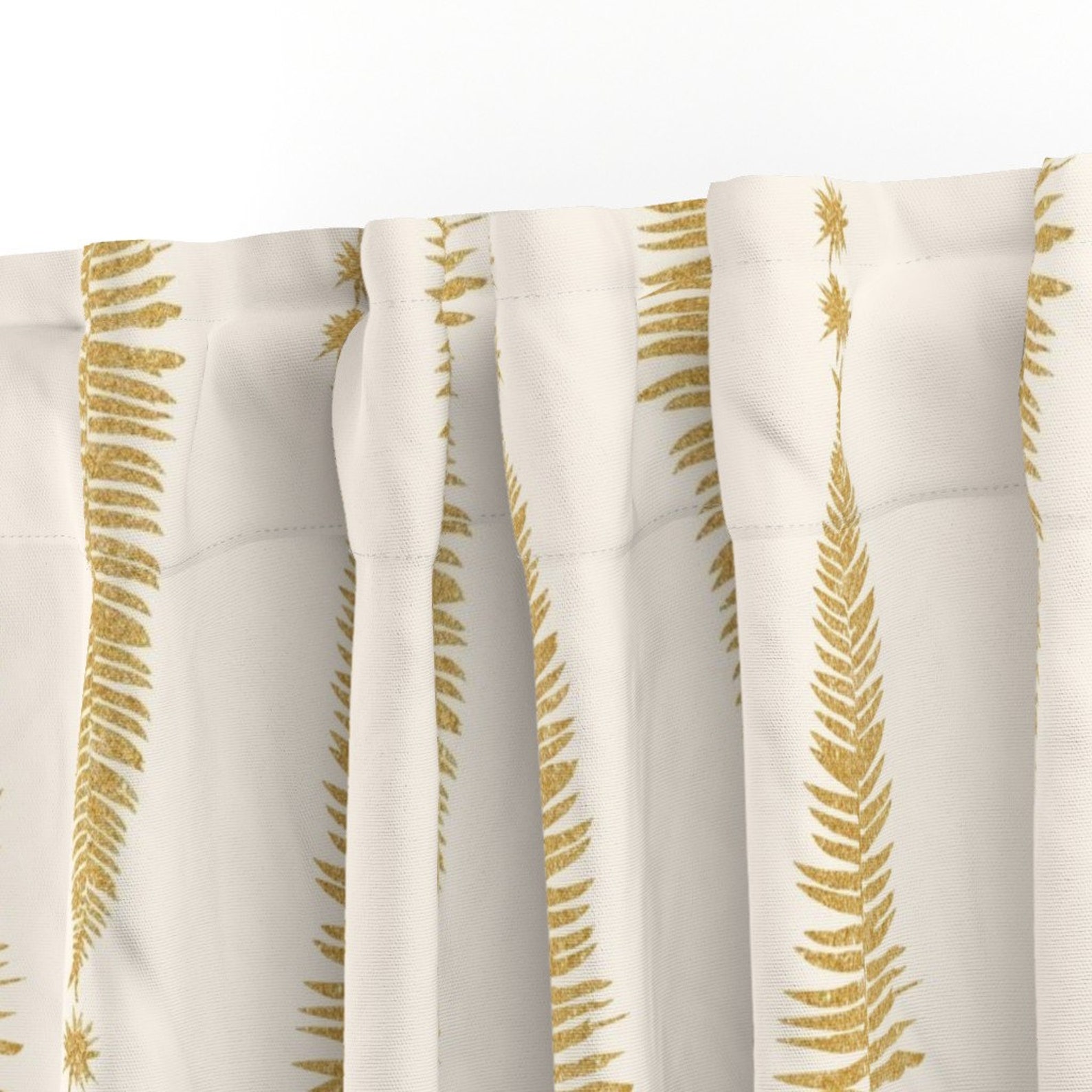 Gold Ferns Curtain Panel - Botanical Autumn Mustard Gold Custom Curtain ...