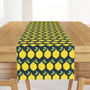 Bright Yellow Lemon Table Runner Retro Lemons in A Row by Sandra_hutter ...
