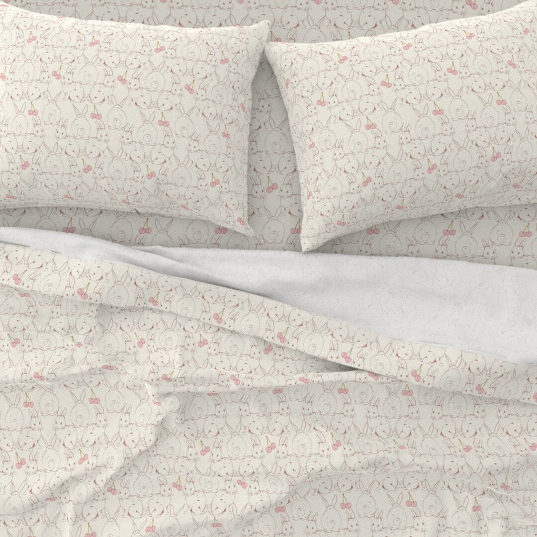 Easter Bunny Sheets Bunnies & Cherries by Paisleyanddot_llc - Etsy