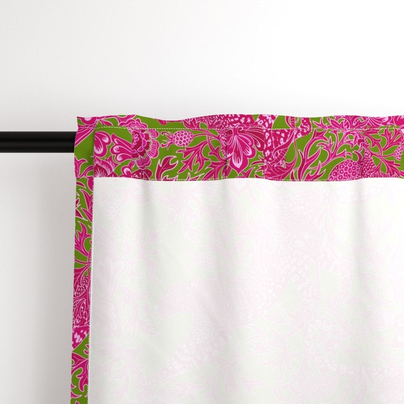 Chinoiserie Curtain Panel - Maximalist Chintz Cheetah Jungle Hot Pink ...