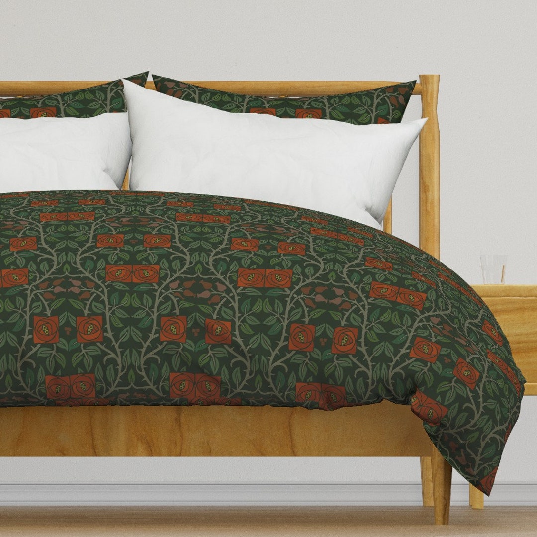 Edwardian Duvet Cover Arts and Crafts Lancaster Roses by - Etsy