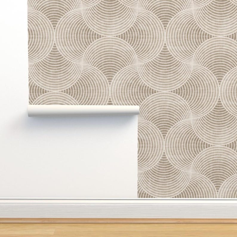 Modern Geometric Non-pasted Wallpaper Earth Tone Beige Brown Cream ...