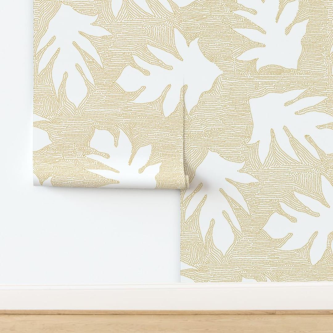 Neutral Tropical Non-pasted Wallpaper - Ulu Leaf by Kadyson ...