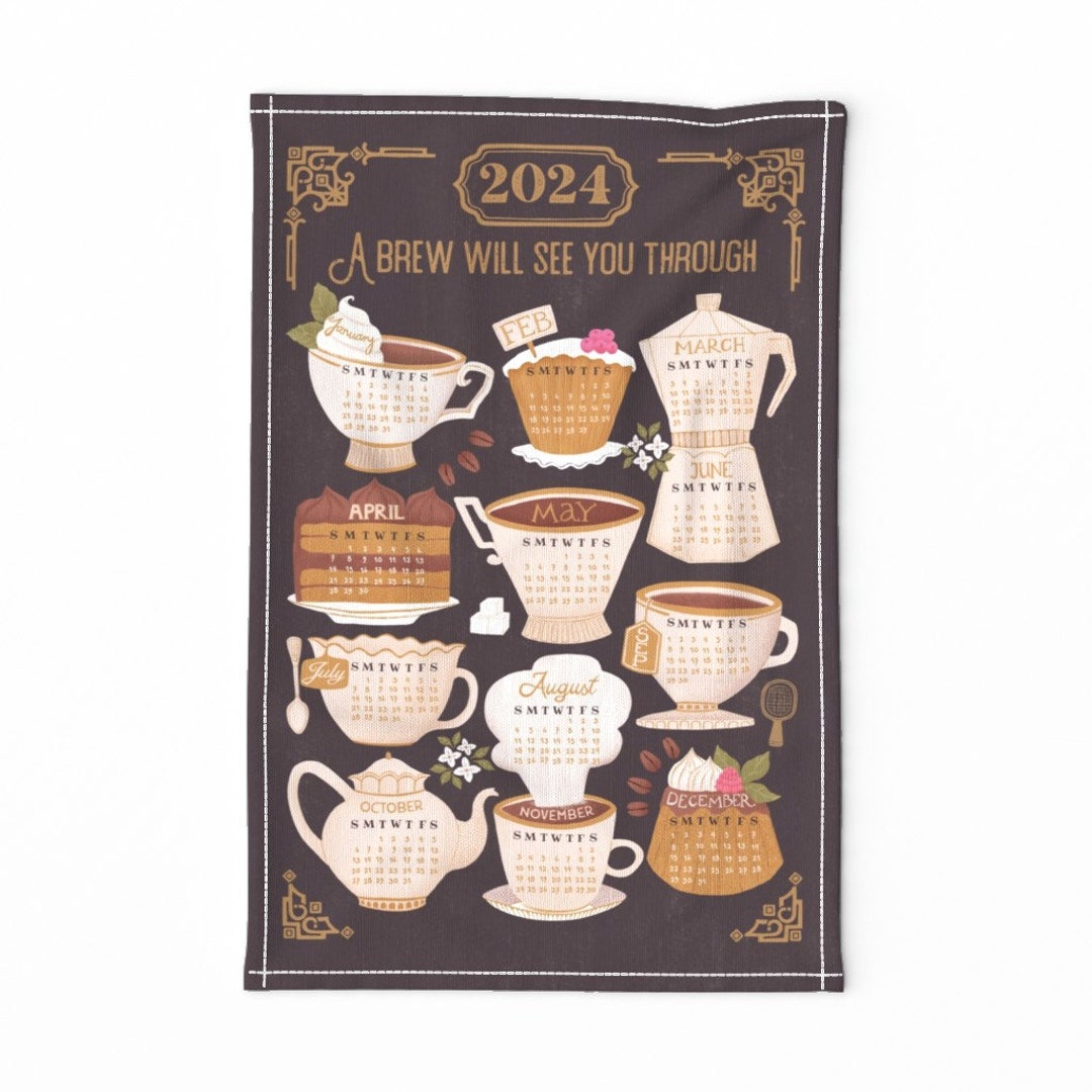 2024 Calendar Tea Towel Kitchen Wisdom by Aliz_arteta - Etsy