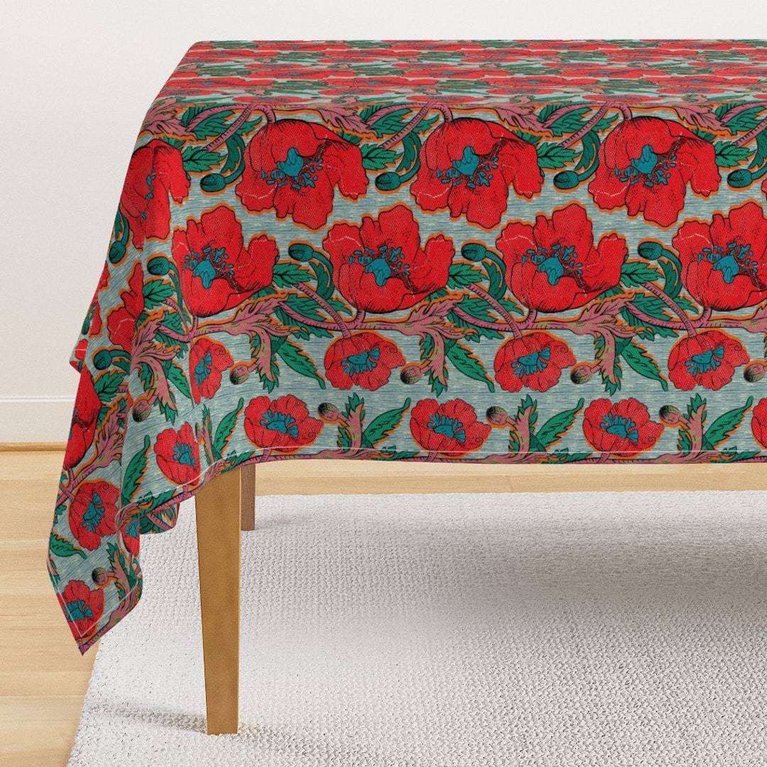 Poppy Tablecloth Red Poppy Floral Beautiful by Susiprint Flowers Pop ...